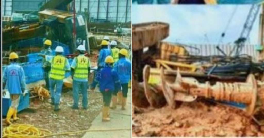 தஞ்சோங் ரூவில் கட்டுமான தளத்தில் ஆழ்துளைப்பணியின்போதுஇயந்திரம் ...